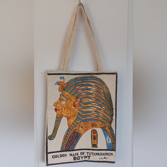 Bags | Made In Egypt Canvas Tote Bag Golden Mask Of Tutankhamun ...
